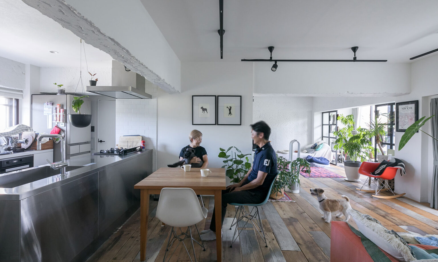 愛犬家夫妻の団地リノベ足場材を活かした 開放感あるくつろぎ空間 | ToKoSie ー トコシエ
